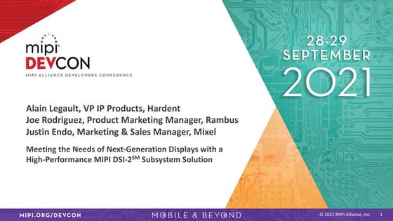 “Introduction to the CSI-2 Image Sensor Interface Standard,” a Presentation from the MIPI ...