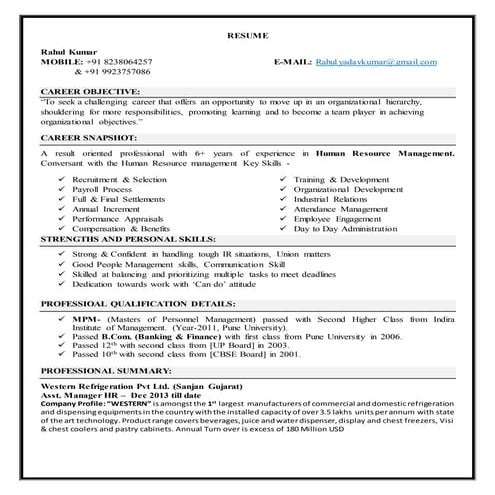 Rahul Kumar HR | DOCX