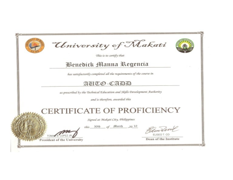 AUTOCAD CERTIFICATE