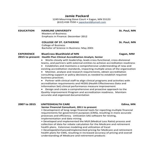 Jamie Packard Resume | DOC
