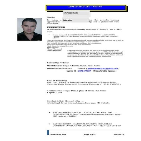 AHMAD-CV[21] | PDF | Free Download