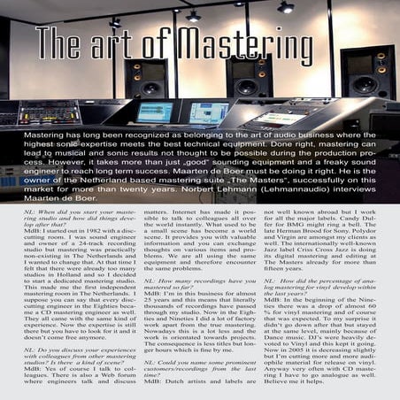 The Art of Mastering (English) | PDF