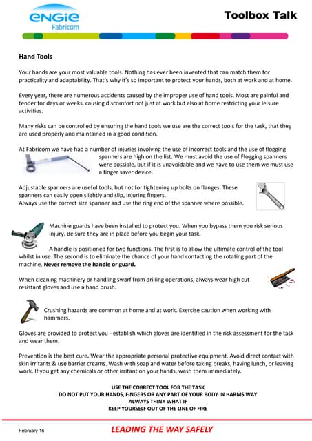 Safety procedures in using hand tools and equipment | PPTX | Medical Health