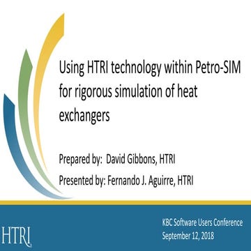 Using HTRI technology within Petro-SIM | PDF