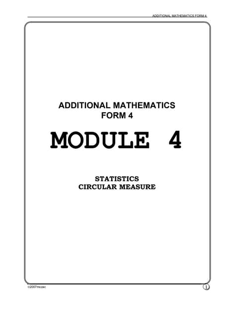 Additional Mathematics form 4 (formula) | PDF | Physics | Science
