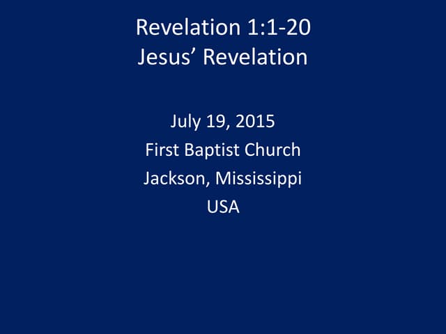 Study on Revelation 1 | PPT