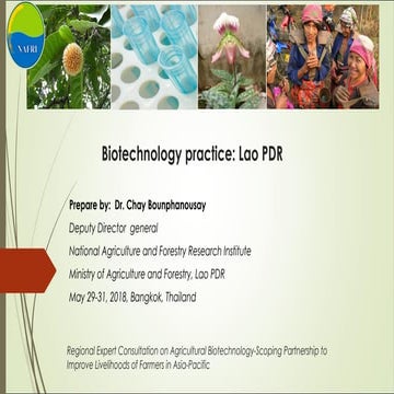 Country Status Reports on Agricultural Biotechnology - Lao PDR | PPT