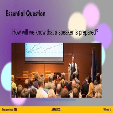 Types of speech and preparations for public speaking | PPSX