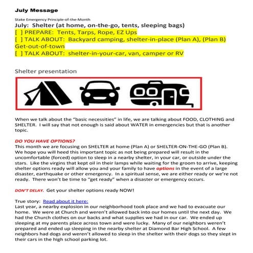 Family emergency disaster preparedness information | PPTX