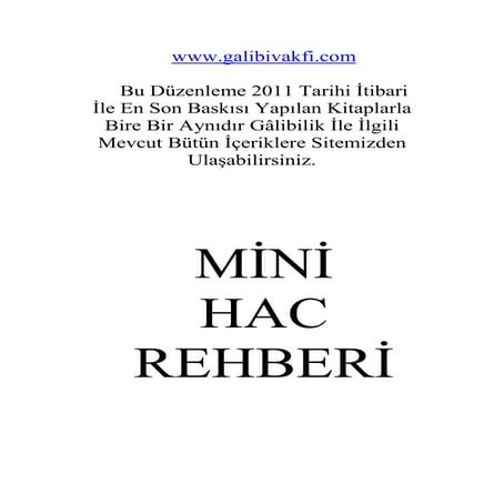 MİNİ HAC REHBERİ | PDF