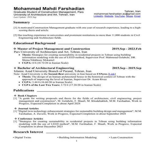Expired_Mohammad Mahdi Farshadian CV - Prospective PhD Student 2024 | PDF