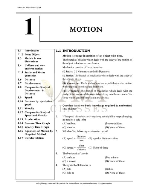 Motion_Shobhit Nirwan best notes of physics | PDF | Running and Jogging ...
