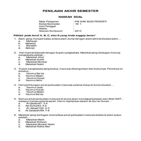 07 pai kelas 9 k13 | PDF
