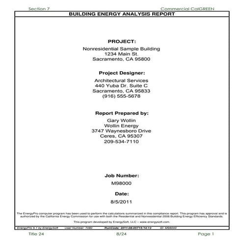 Commercial CalGreen - Building Enery Analysis Report | PDF