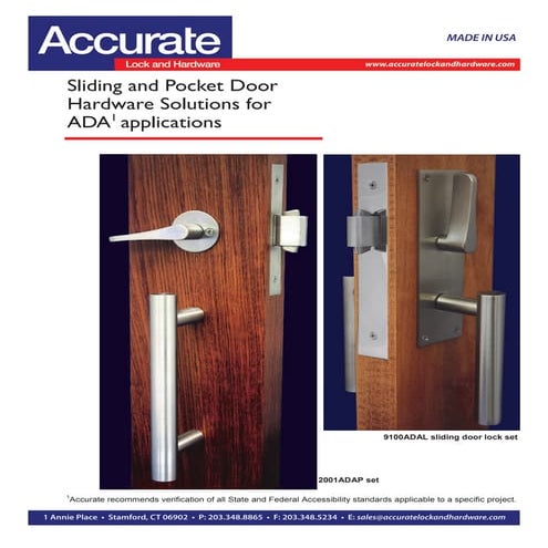 Sliding and Pocket Doors locksets for ADA applications | PDF