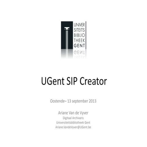 UGent SIP Creator | PPT