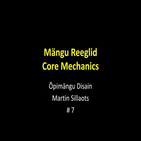 Õpimängu disain - mängu reeglid | PPTX