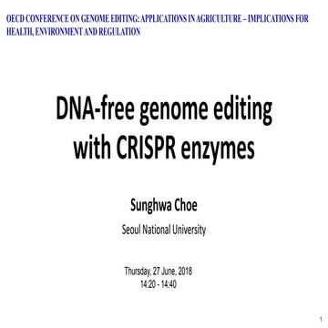 Crop plants: DNA-free genome editing with CRISPR enzymes | PPT