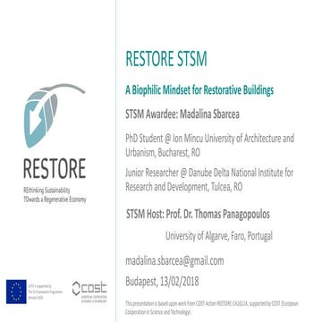 A Biophilic Mindset for Restorative Buildings | Madalina Sbarcea | PDF