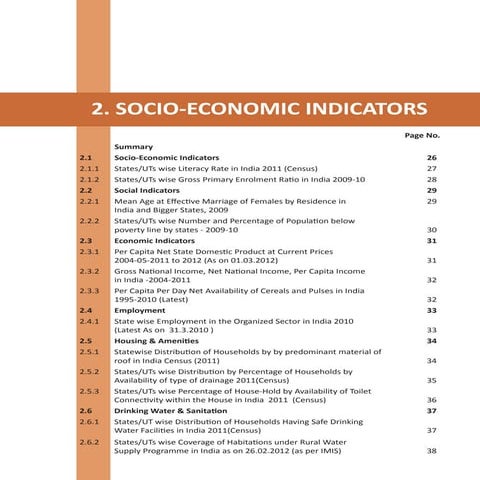 Socio economic indicators | PDF