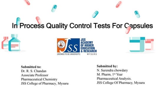 In process & finished products quality control test of capsule | PPT