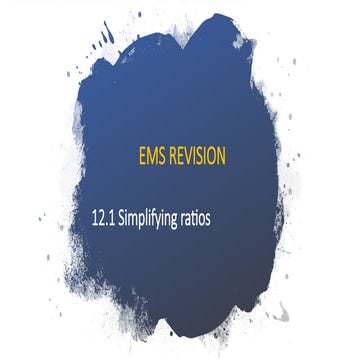 Maths Year 7 Revision Ratios and Proportions | PPTX