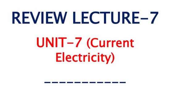 Current Electricity MCQ Class XII. Physics pptx | PPTX