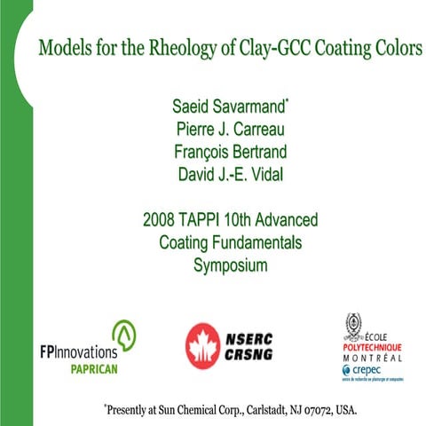 Models for the Rheology of Clay-GCC Coating Colors | PDF