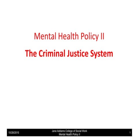 Mental Health Policy - Mental Illness and the Criminal Justice System ...
