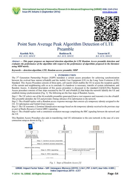 Point Sum Average Peak Algorithm Detection Of Lte Pdf 8120