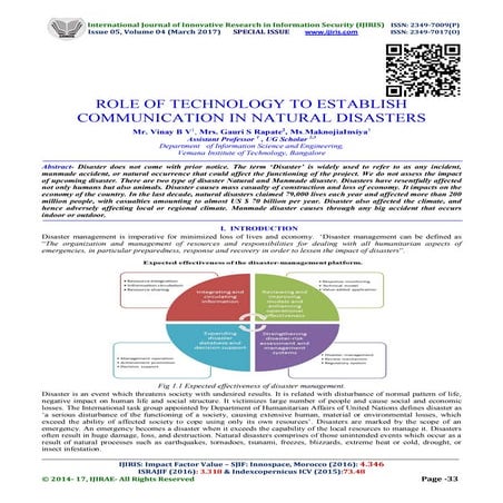 ROLE OF TECHNOLOGY TO ESTABLISH COMMUNICATION IN NATURAL DISASTERS | PDF