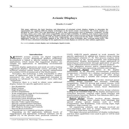 Display systems used in avionics | PPTX