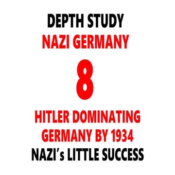 HISTORY IGCSE CONTENT - 20TH CENTURY OPTION - DEPTH STUDY GERMANY ...