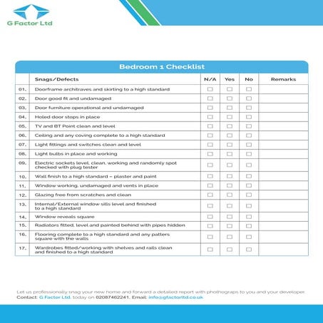 Bedroom Checklist | PDF