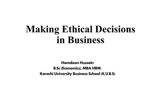 Ethical decision making | PPTX