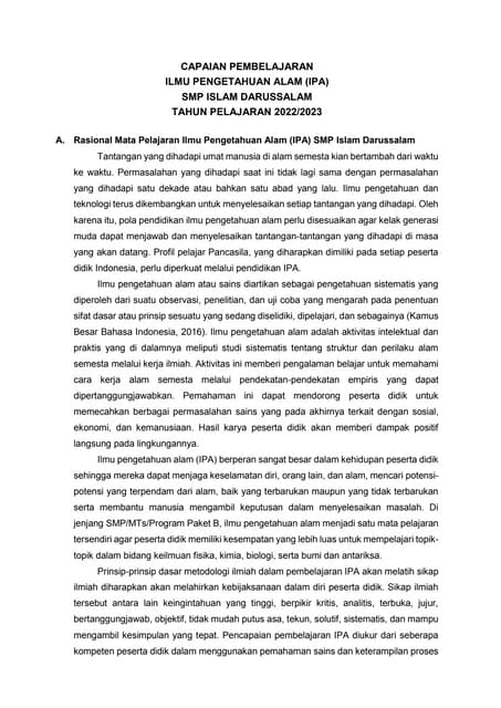 CP IPAS FASE B untuk kelas 4 sampai 6 SD | DOC