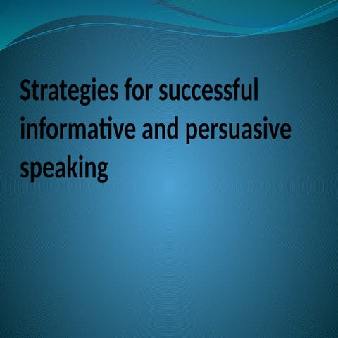 Speaking to inform public speaking | PPTX
