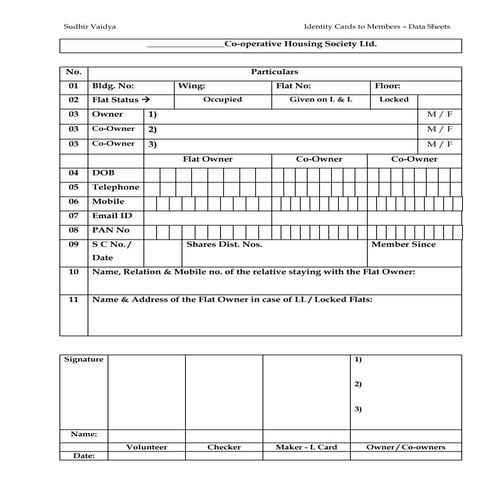 08 identity cards to members - data sheet | PDF