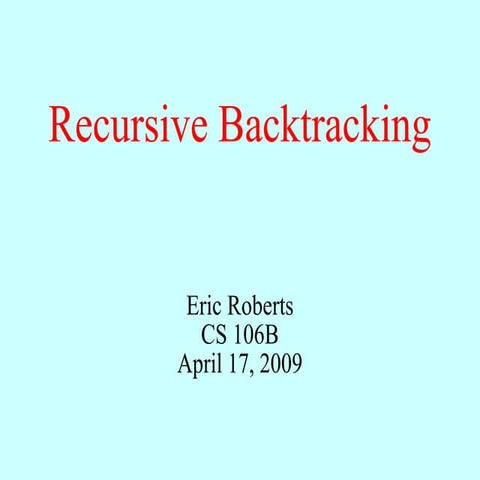 08 recursive backtracking | PPT