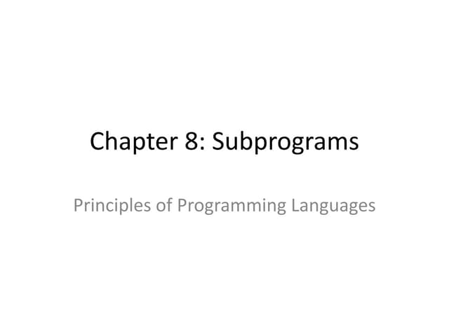 08 subprograms | PPT 08 subprograms | PPT
