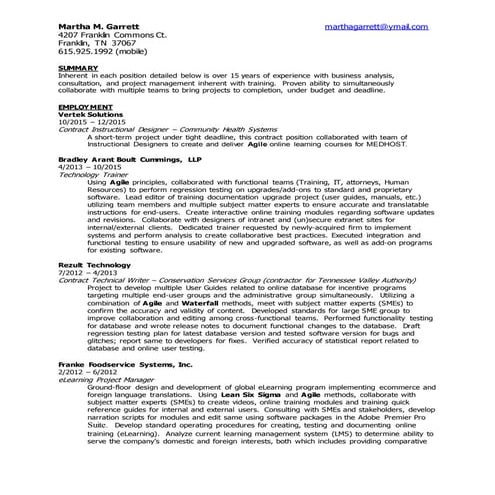 Melissa Harbold 2016 Resume | PDF