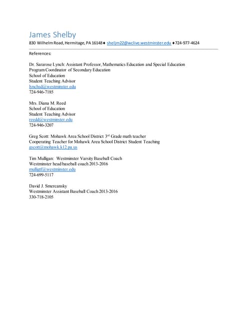 Devin Watts References Resume | PDF