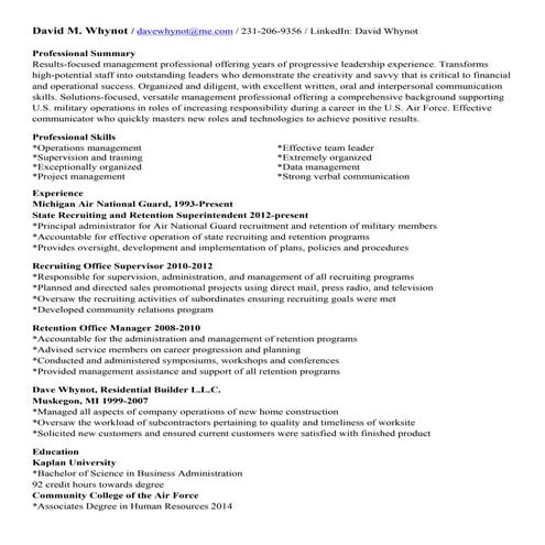 David Whynot Resume CIV | PDF