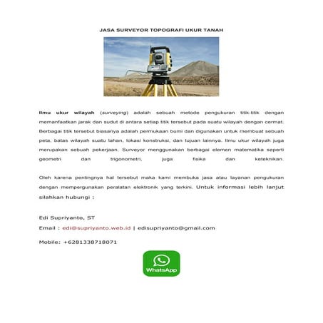 Surveyor Pemetaan Ukur Lahan Topografi Bali | PDF