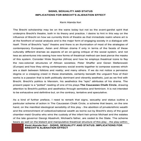 Bertolt Brecht - Signs, Sexuality and Status in Brecht's Caucasian ...