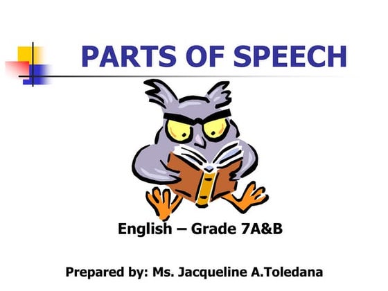 8 parts of speech ppt | PPT
