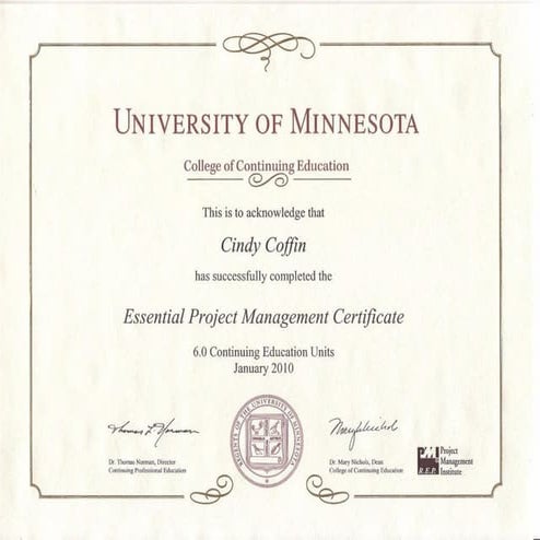 Project Management Certificate | PDF
