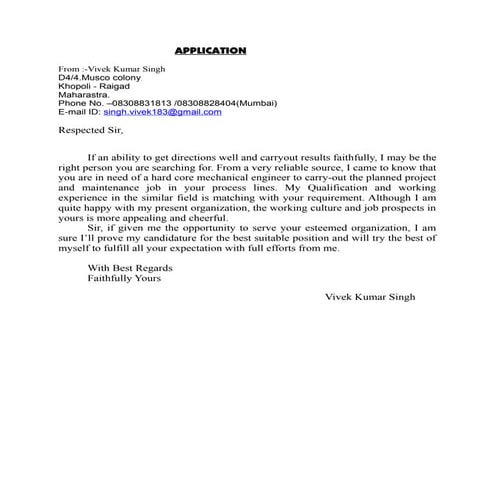 vivek kumar SinghResume | DOC