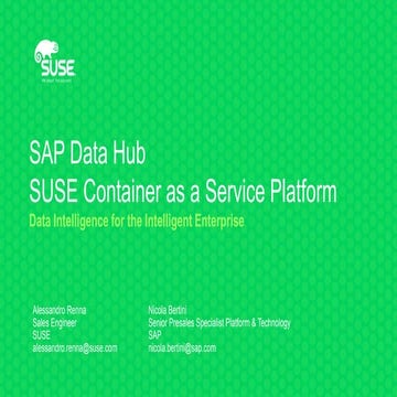 Sap Data Hub E Suse Container As A Service Platform Ppt