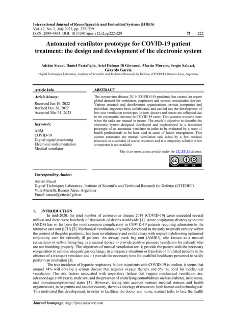 DIY Ventilator using Arduino with Blood Oxygen Sensing for Covid ...